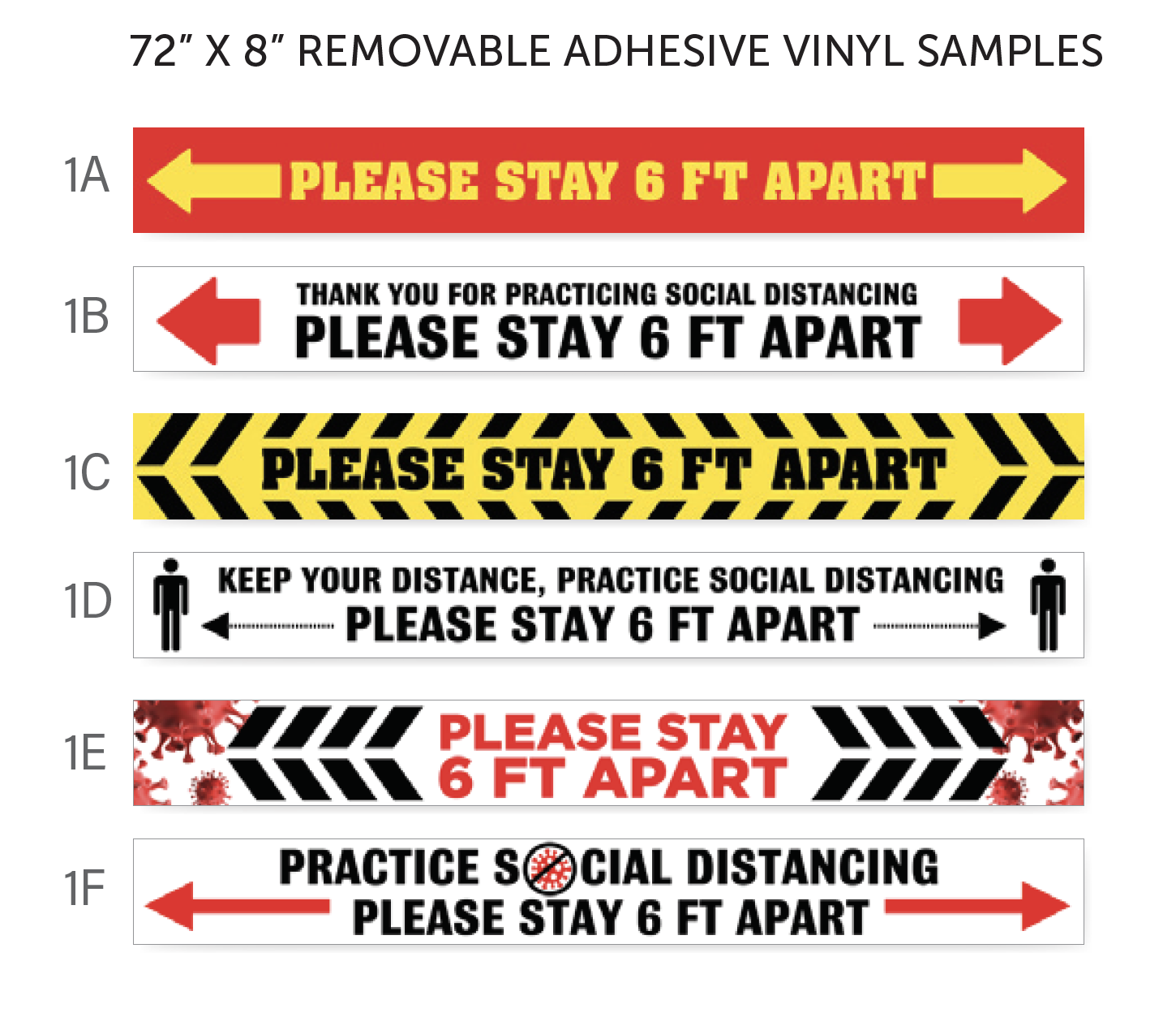 6 Foot Removable Vinyl Signs | A2 Direct